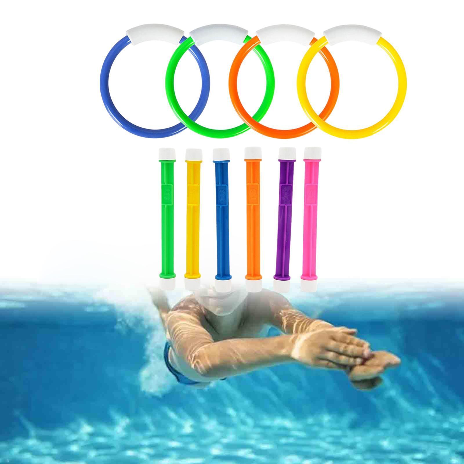 10x Diving Toys Fun Summer Sinker Set Pool Dive Rings Set for Games ...