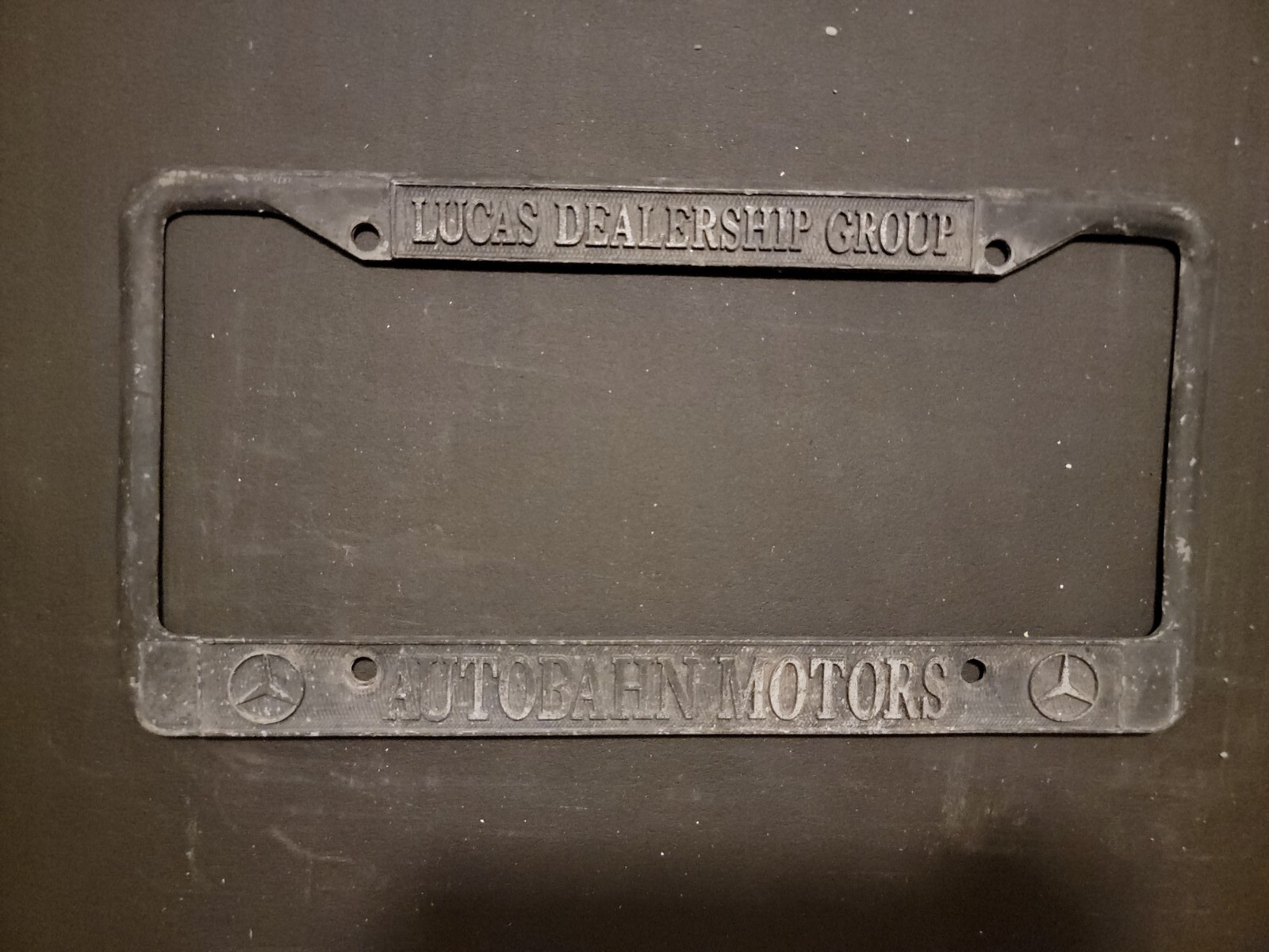 AUTOBAHN MOTORS MERCEDESBENZ" Vintage Dealer License Plate Frame” | eBay
