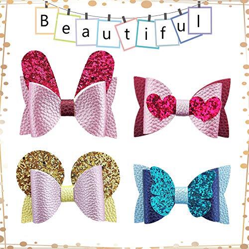 Faux Leather Hair Bows DIY Making Kit with Pre Cut Pieces and Hair ...