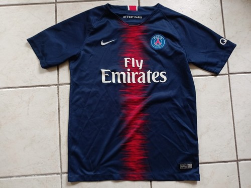 MAILLOT FOOT NIKE PSG PARIS ST GERMAIN FLY EMIRATES TAILLE 13/15 ANS BE ...