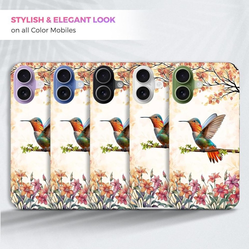 for iPhone 17, iPhone 17 Case - Humming Bird Floral Design Printed Slim ...