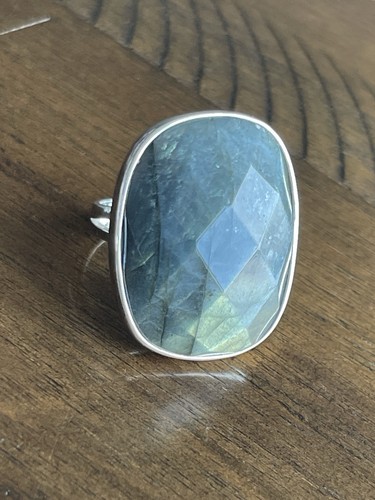 HSN Deb Guyot 925 Silver Large Labradorite Ring Size 8 | eBay