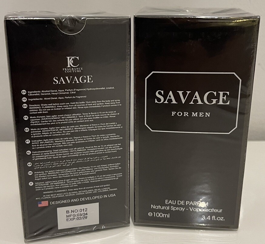 Savage For Men By FRAGRANCE COUTURE 100ML ~EDP~ Men's Pack Of 2 | eBay