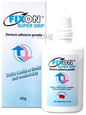 Fixon Super Grip denture adhesive Powder 40gm pack of 2 | eBay Australia