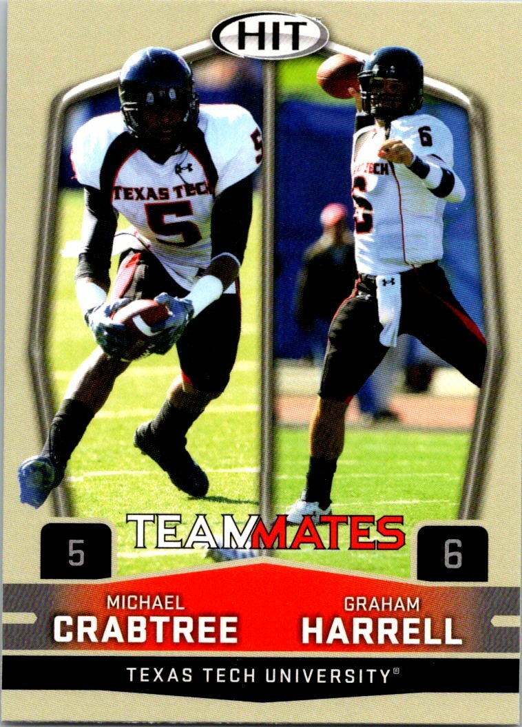 2009 Sage Hit Teammates Michael Crabtree / Graham Harrell #55 ROOKIE RC ...