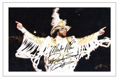 MACHO MAN RANDY SAVAGE Signed Autograph PHOTO Signature Print WWE ...