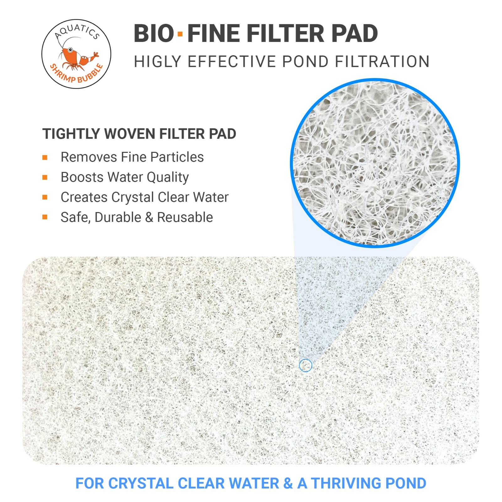 BIO-FINE Classic Koi Pond Fine Filter Pad - 12 inch X 72 inch X 1 inch ...