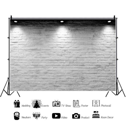Vinyl 10x8ft Backdrop Photography Background White Brick Wall Computer ...