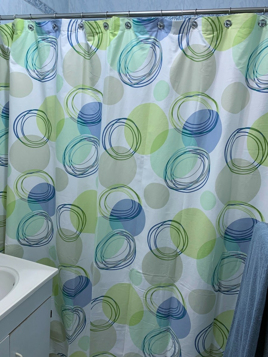 Echo Design Sardinia Fabric Shower Curtain Amelie Embroidered Shower