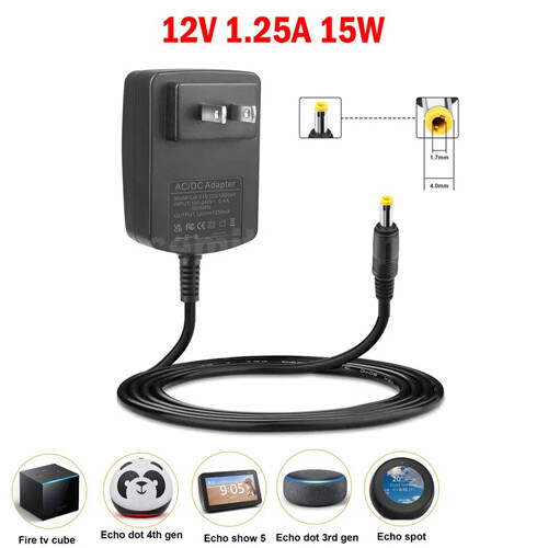 12V 1.25A 15W Power For Amazon Alexa Adapter Echo Dot 3Rd Generation ...