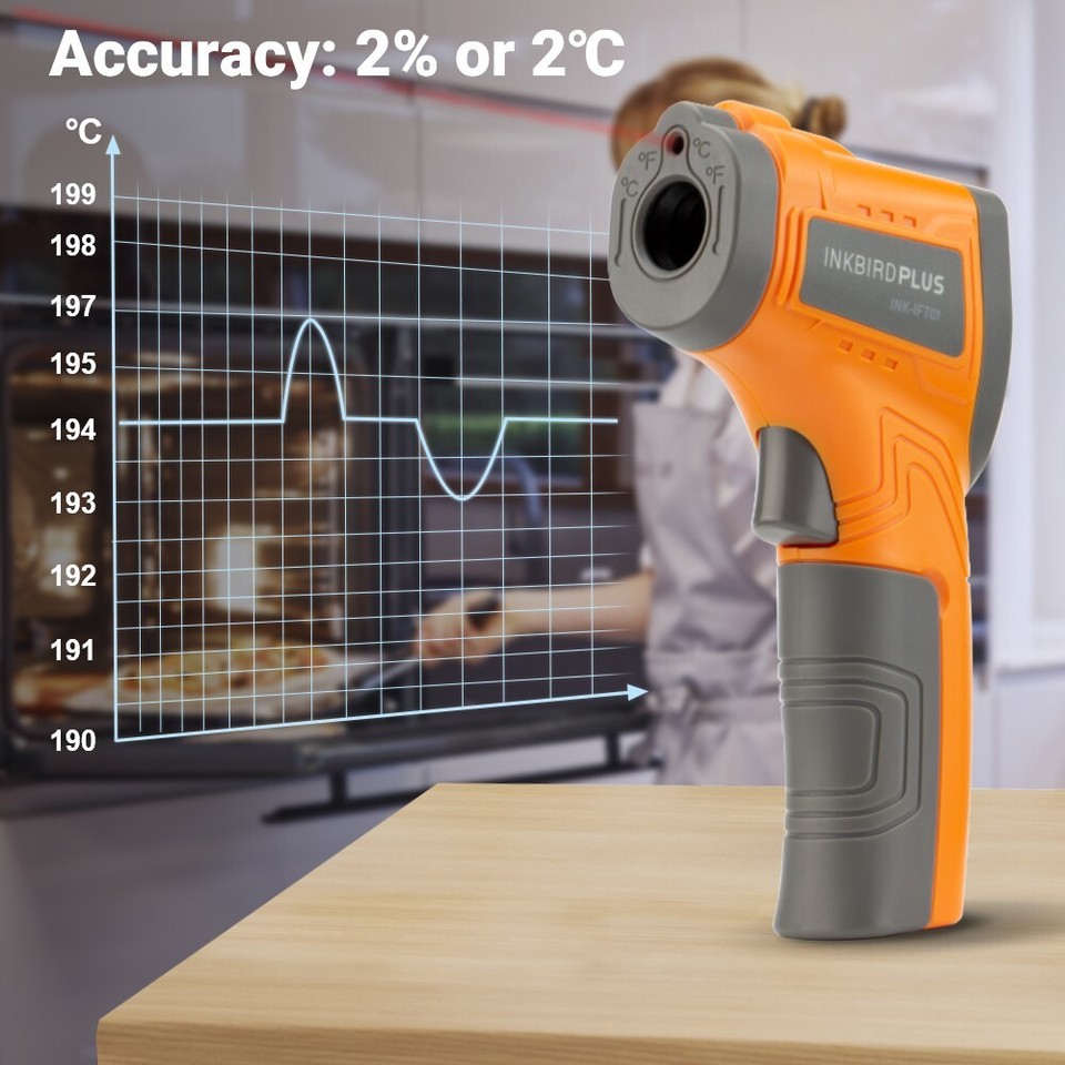 LCD Infrared Thermometer Temperature Gun Laser IR Cooking Oven Pizza ...