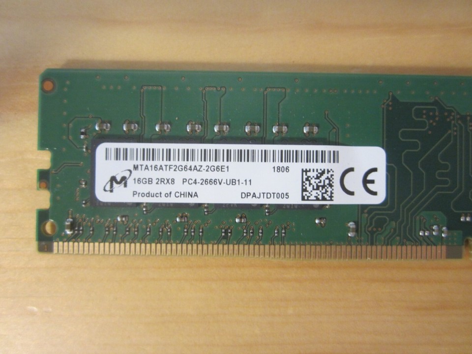 Micron 16GB Desktop RAM DDR4 2666MHz 2Rx8 PC4-2666V MTA16ATF2G64AZ ...