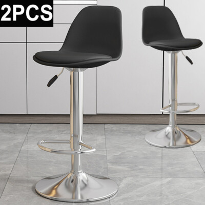 New 2pcs Adjustable Breakfast Bar Stools Swivel Gas Lift Chair Kitchen ...