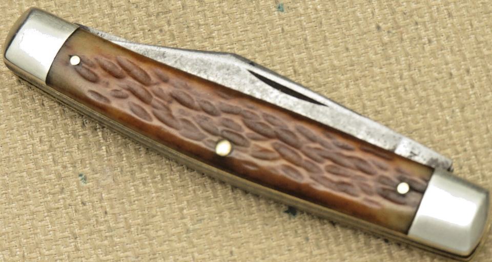 Antique 1940's Era MADE IN USA Stamped Small Stock Knife Bone Handles ...