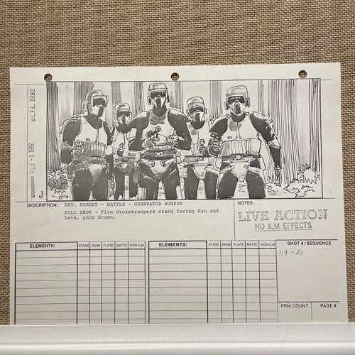 STAR WARS RETURN OF THE JEDI storyboards movie props George Lucas storm ...