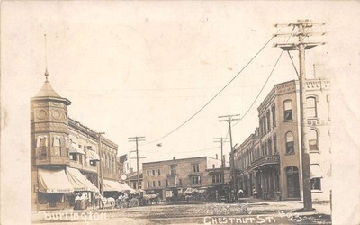 Burlington Wisconsin Chestnut Street Real Photo Vintage Postcard ...