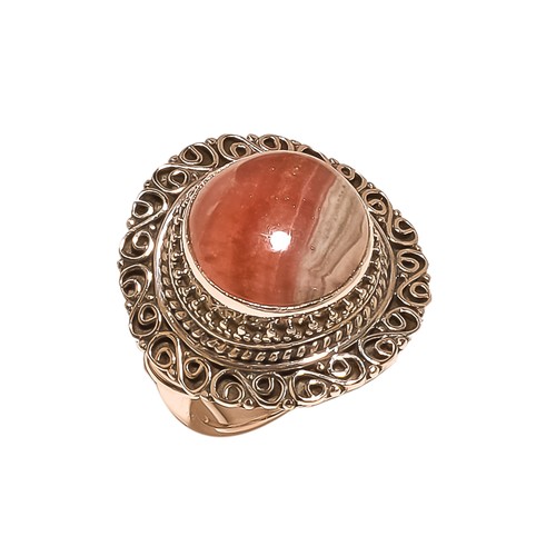 Rhodochrosite Solid 925 Sterling Silver Ring s.6 SR-101 (SR-101) | eBay