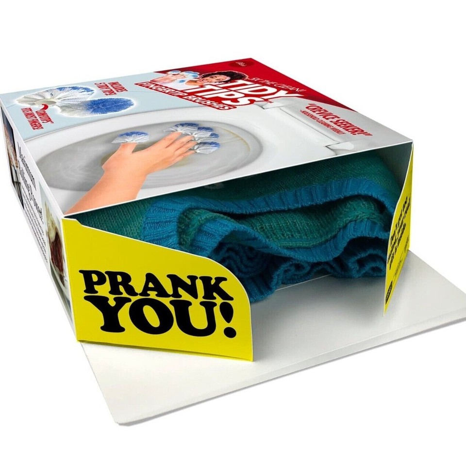 TIDY TIPS FINGERTIP BRUSHES Prank Fake Gag Funny PRANK Joke Gift Box ...