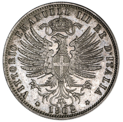 ITALY. Kingdom 1902-R 25 Centesimi, 4.00 gr., 21.5 mm, AU KM-36 | eBay