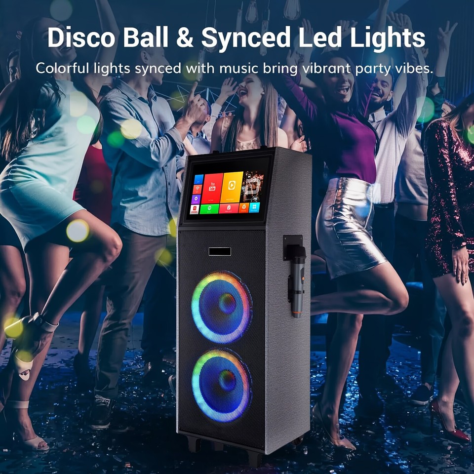 Professional Karaoke Machine Bluetooth Speaker Lyrics Display Screen w ...