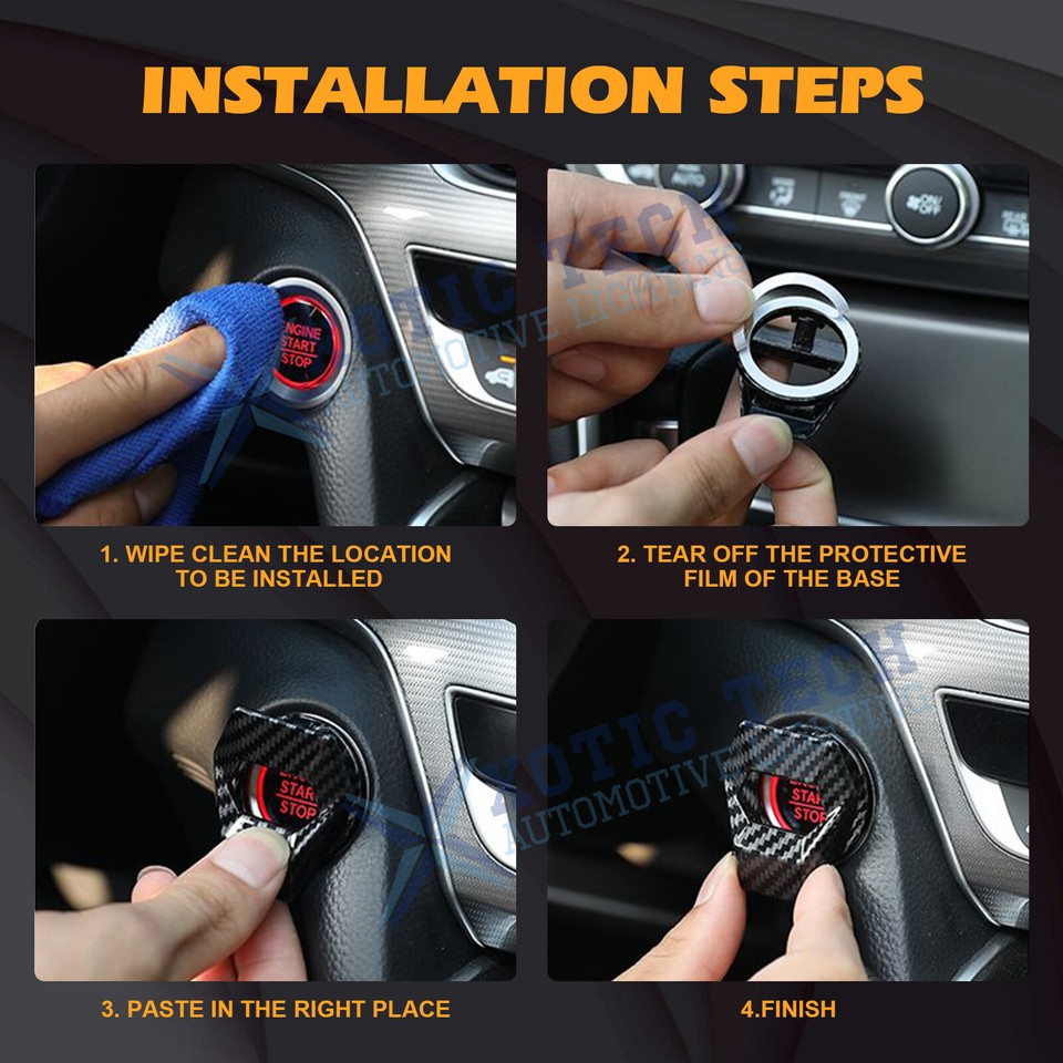 Universal Car Engine Start Stop Push Button Cap Switch Cover Decorative ...