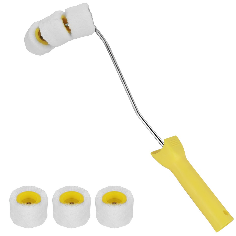 Pipe Paint Roller with Handle 3 Wheels Pipe Tube Roller Brush with ...