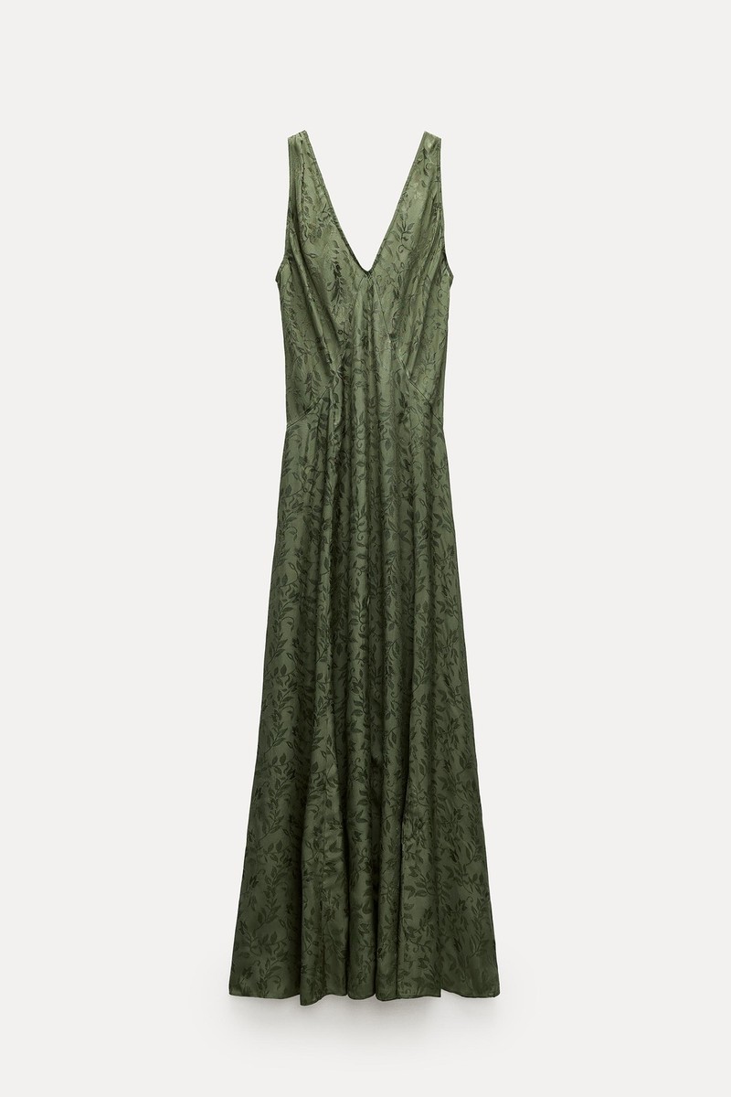 NEW ZARA SS24 ZW COLLECTION JACQUARD MIDI DRESS 7521/044 NEW ZARA SS24 ZW COLLECTION JACQUARD MIDI DRESS 7521/044