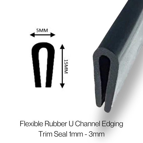 BLACK Rubber U Channel Edging Trim Seal 6mm x 16mm | eBay UK