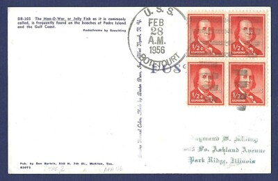 USS BOTETOURT APA-136 Attack Transport Ship Postmark on Postcard | eBay