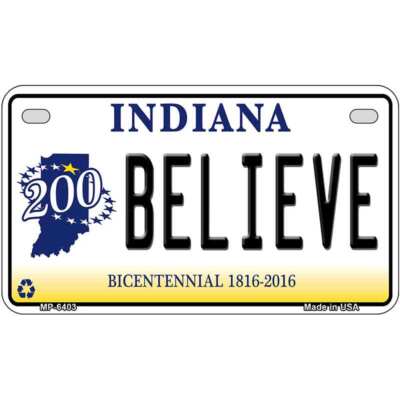 Indiana Believe Novelty Metal Motorcycle Plate MP-6403 | eBay