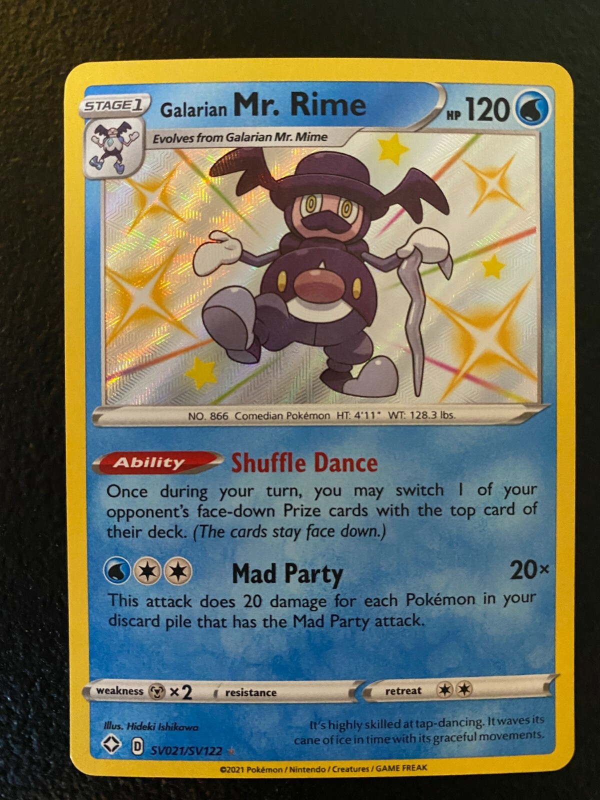 2021 Pokemon, Shining Fates: Shiny Vault, #SV21/SV122 Galarian Mr. Rime ...