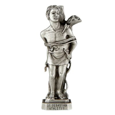 St. Sebastian 3.5" Pewter Statue Figure NEW Patron of Athletes Made in ...