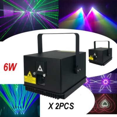 6W RGB Fullcolor Animation Laser Light Projector Stage Effect Beam ...