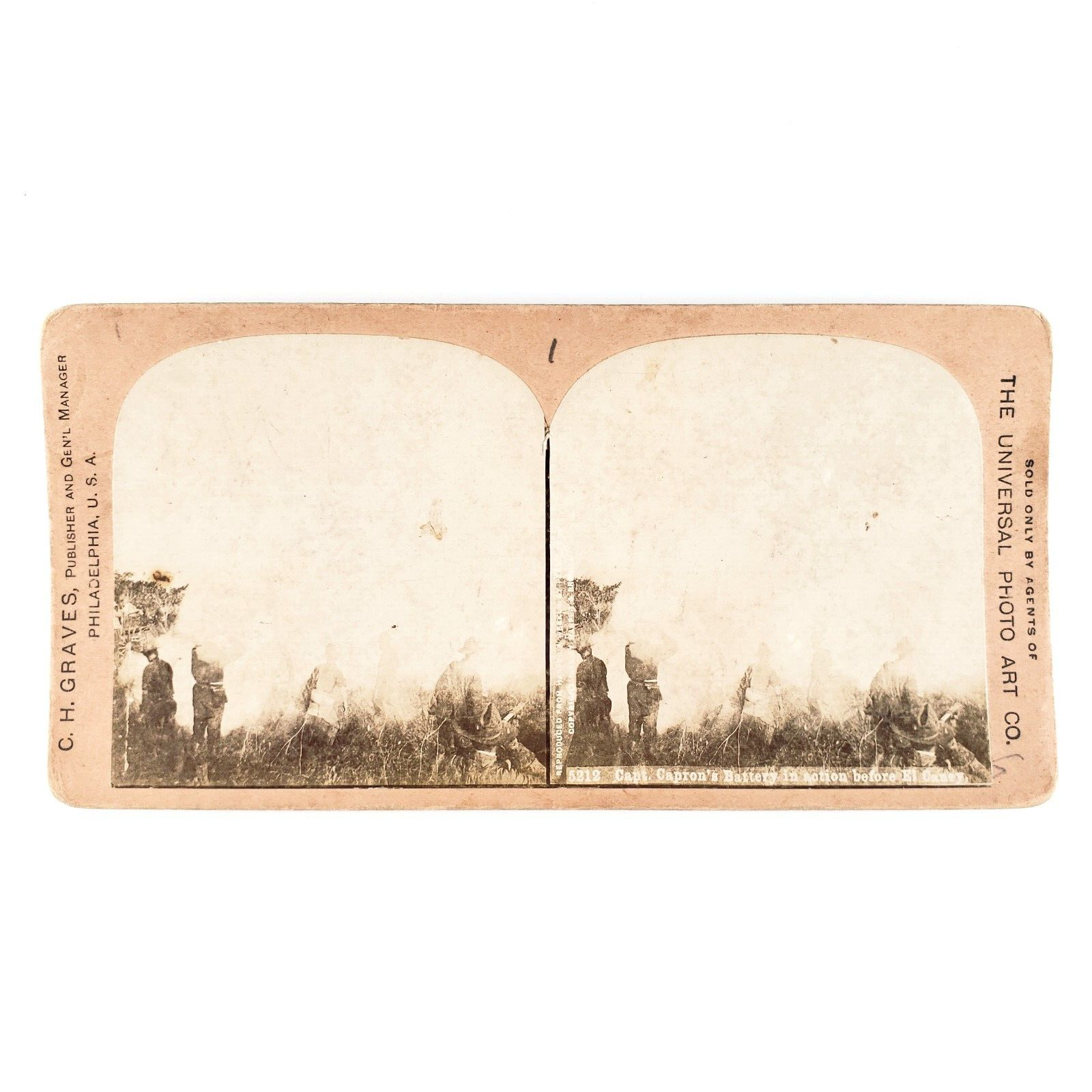 Allyn Capron Firing on El Caney Fort Stereoview c1898 Spanish-American ...