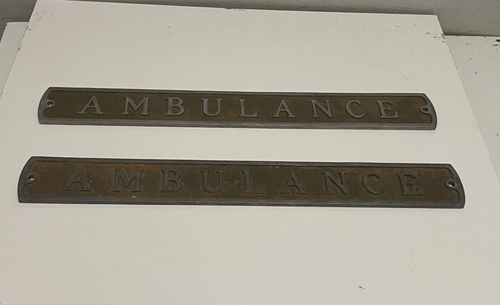 Pair of Vintage Ambulance Cast Aluminum Signs Plaques NJ Estate 1920s ...