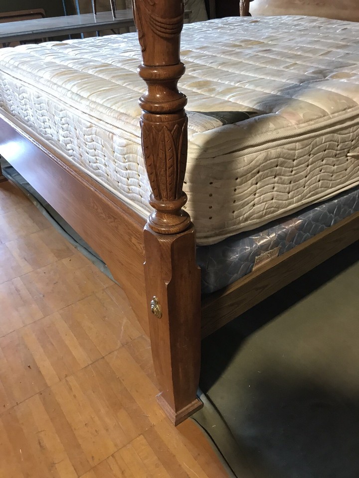 ANTIQUE VTG CHARLESTON RICE BED QUEEN KING MADE IN USA 4 POSTER BEAUTY ...