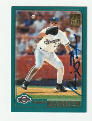 Kevin Barker Signed 2001 Topps Card #126 Auto Milwaukee Brewers ...
