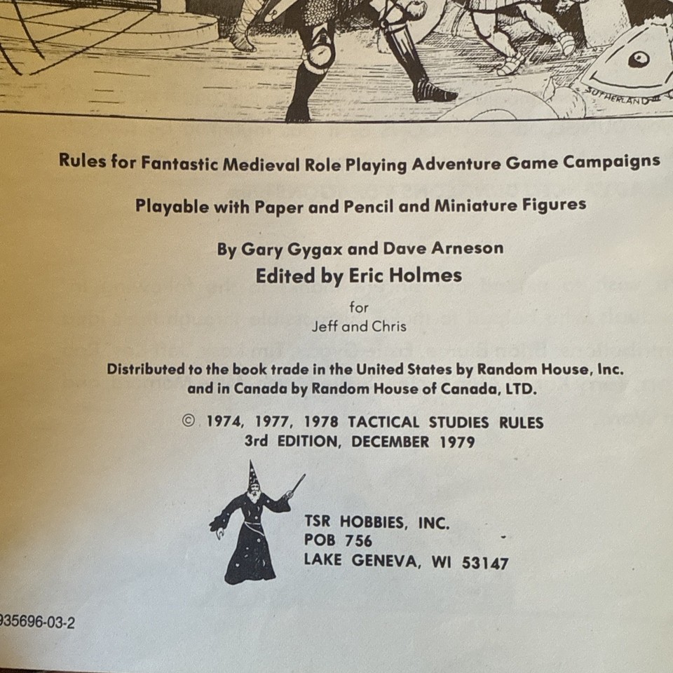 Vtg TSR Games Dungeons & Dragons Basic Rules Blue Book #2001, 3rd ...