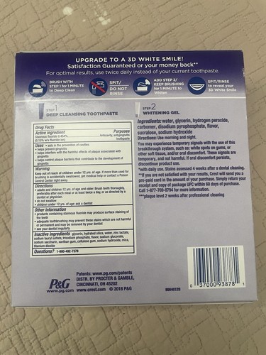 CREST 3D WHITE BRILLIANCE WHITENING 2-STEP GEL TOOTHPASTE 4.0-2.3 oz ...