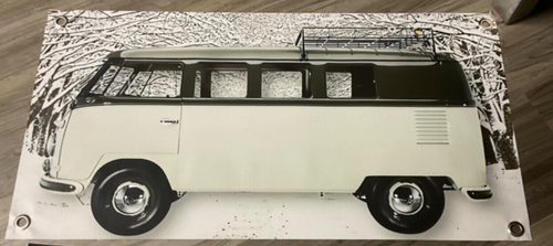 SALE 23x12 VW Bus vinyl Banner POSTER Volkswagen van life camper wall ...
