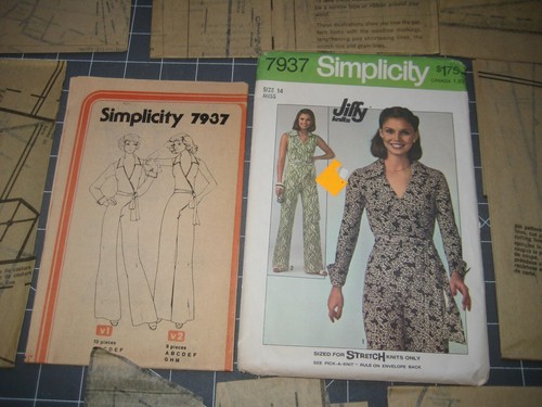 Simplicity 7937 Misses Jeffy Knit Front Wrap Jumpsuit Size 14 Vintage ...