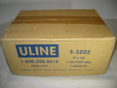 NIB ~ 1000 ULINE 9" X 12" 1 Mil Clear Open Ended Poly Bags S-3202 | eBay