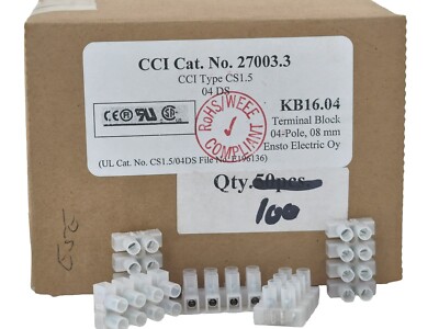 *Lot of 5* Conta Clip KB16.04 Terminal Block CCI Type CS 1.5 4 Pole 8 ...