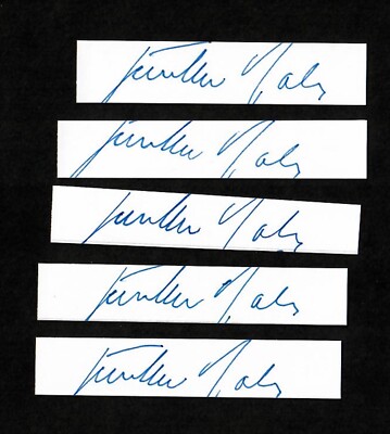 Lot of FIVE Gunther Rall Hand Signed Cut Signatures WWII German Ace (d ...