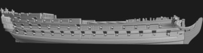 1/700 Scale British 3rd Rate, 74 Gun HMS Achille - Age of Sail/Black ...