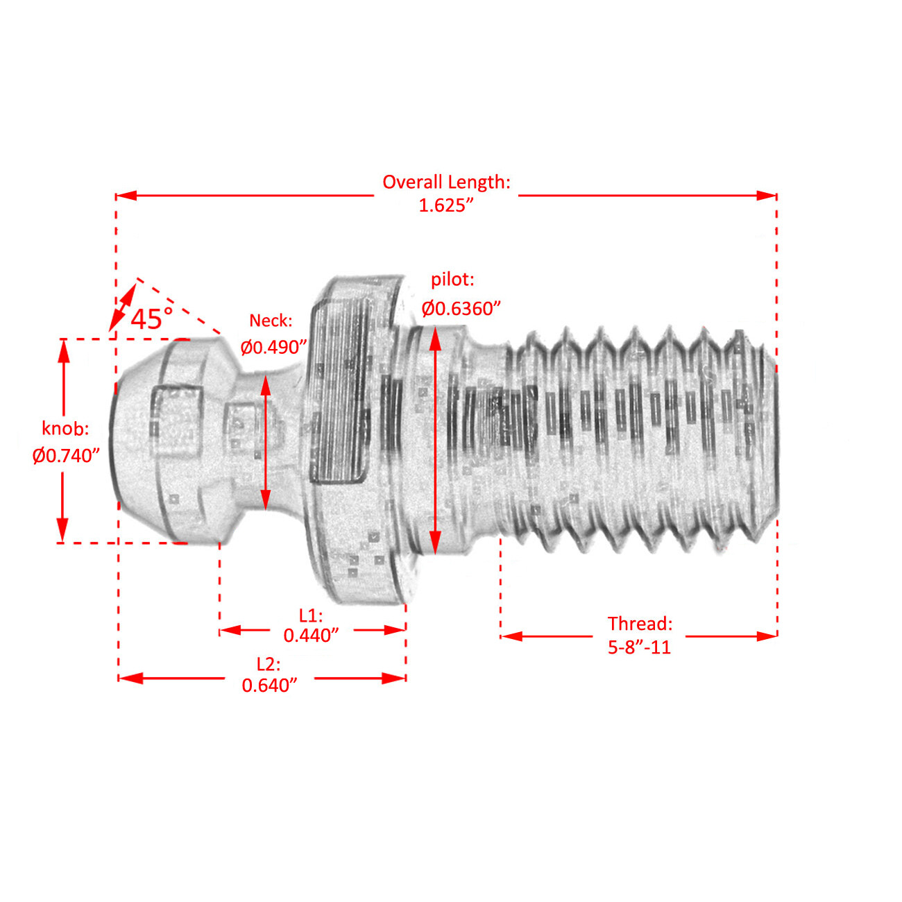 20pcs CAT 40 5/8-11 45° Pull Stud Retention Knob for CNC Hurco Mazak ...