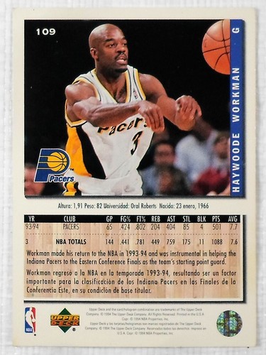 NBA UPPER DECK 1994 COLLECTOR'S CHOICE #109 HAYWOODE WORKMAN ...