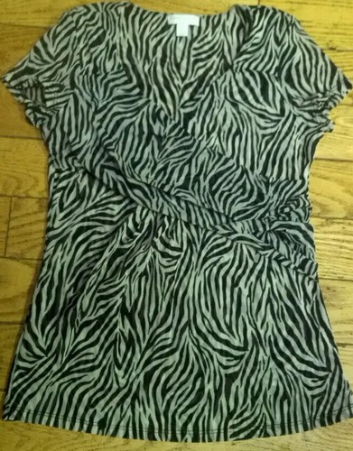 Charter Club Cap Zebra Animal Sleeve Nylon 2 Ply Mesh Wrap Cross Over ...