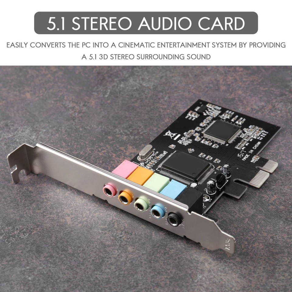 2X(PCIe Sound Card 5.1, PCI Express Surround 3D Audio Card for PC with ...