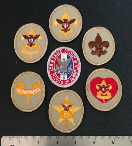 7 1990s BOY SCOUT RANK Badge PATCHES Eagle First Second Class Star ...